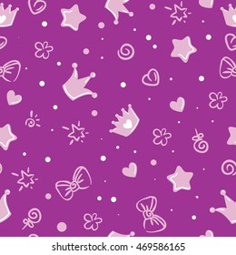 Princess Pattern Background Girls Crown Stock Vector (Royalty Free ...