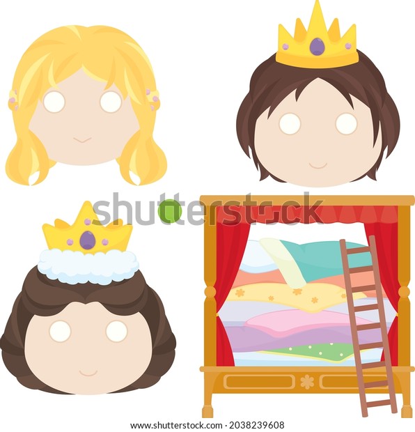 Princess Pea Paper Mask Stock Vector (Royalty Free) 2038239608 ...