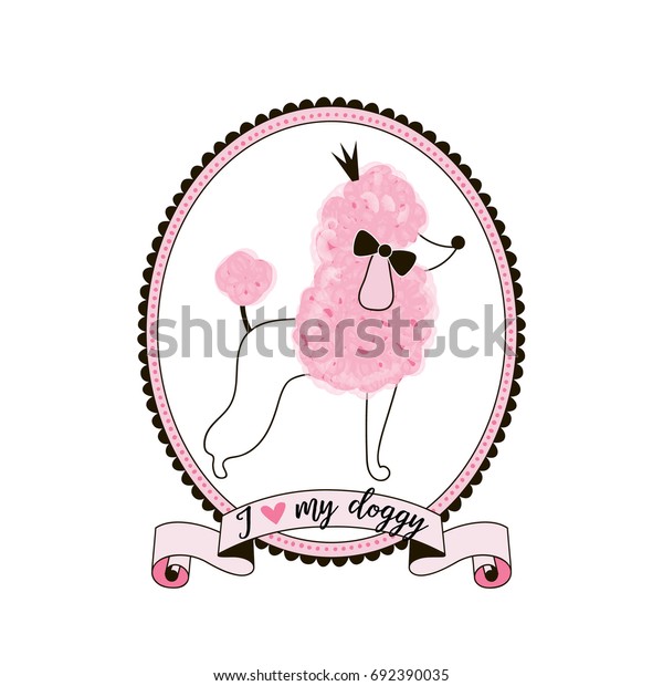 Princess Poodle Dog Stock Vector (Royalty Free) 692390035 | Shutterstock