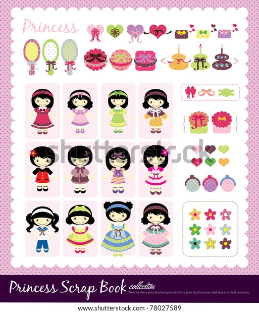 Princess Scrap Book Collection Stock Vector (Royalty Free) 78027589 ...
