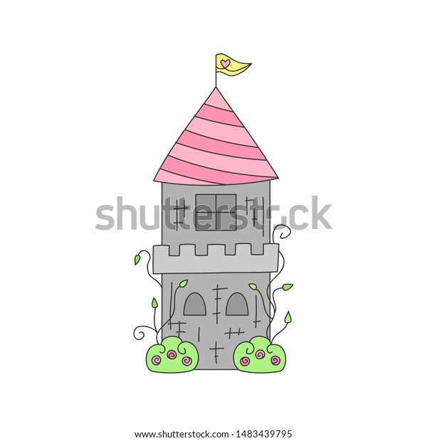 Princess Tower Cute Vector Illustration Hand Stock Vector (Royalty Free ...