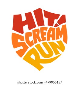 Principle Selfdefense Hit Scream Run Conceptual Stock Vector (Royalty ...