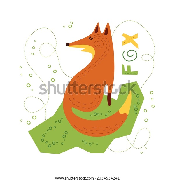 Print Cute Fox Flat Style Vector Stock Vector (Royalty Free) 2034634241 ...