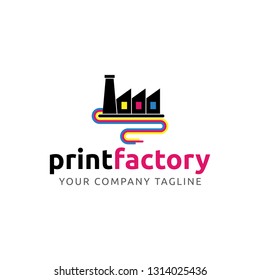 Print Factory Logo Template Stock Vector (Royalty Free) 1314025436