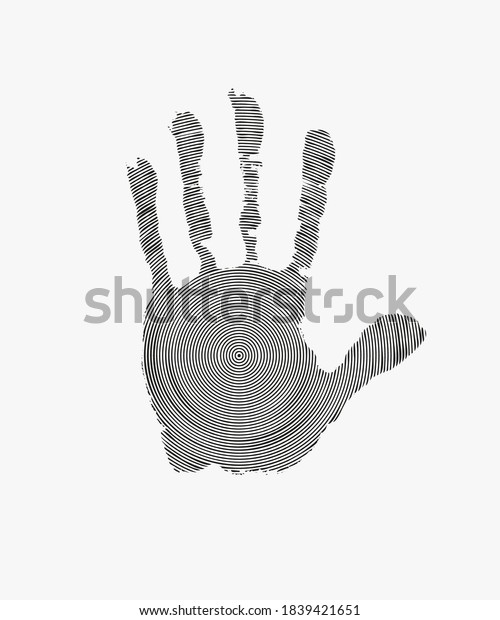 Print Human Hand Concentric Circles Pattern Stock Vector (Royalty Free ...
