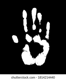 Print Human Hand Palm Imprint White Stock Vector (Royalty Free ...