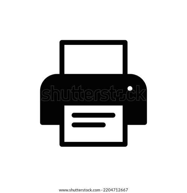 Print Icon Printer Paper Black Solid Stock Vector (Royalty Free ...