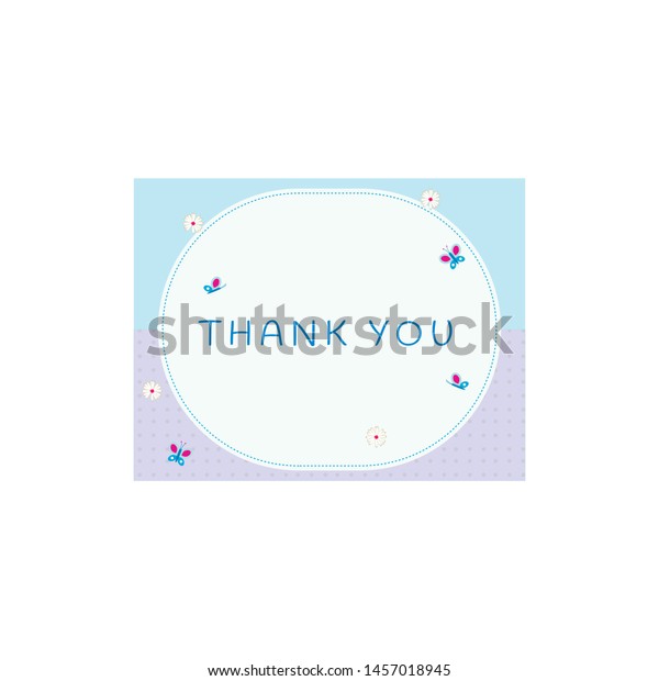 Print Ready Little Cute Thank You Stock Vector (Royalty Free) 1457018945