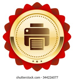 Print Seal Icon Printer Symbol Glossy Stock Vector (Royalty Free ...