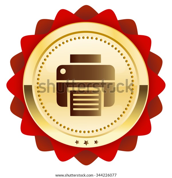 Print Seal Icon Printer Symbol Glossy Stock Vector (Royalty Free ...