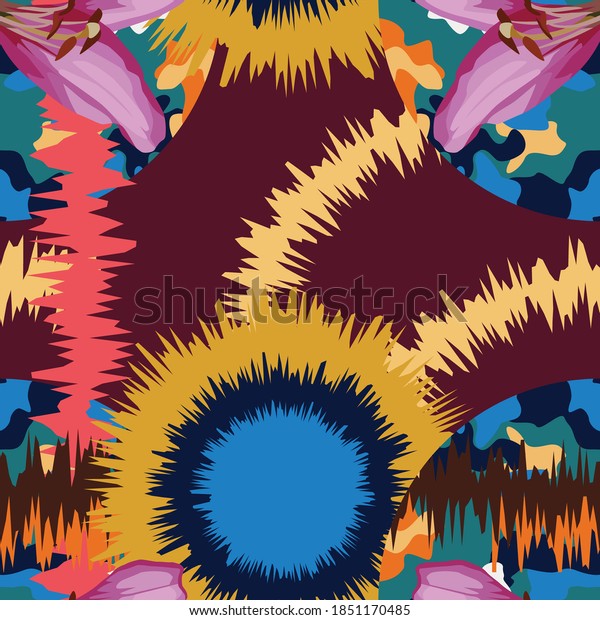 Print Summer Trendy Exotic Abstract Geometric Stock Vector (Royalty ...
