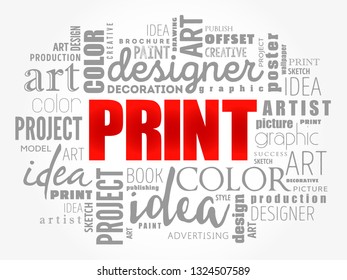Print Word Cloud Creative Business Concept Stock Vector (Royalty Free ...