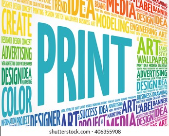 Print Word Cloud Creative Business Concept Stock Vector (Royalty Free ...