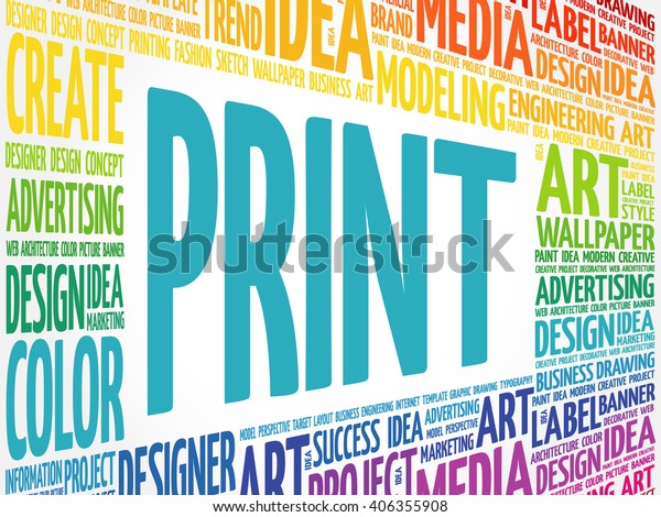Print Word Cloud Creative Business Concept Stock Vector (Royalty Free ...