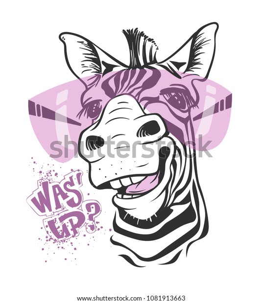 Print Zebra Images Text Tshirt Design Stock Vector (Royalty Free ...