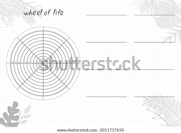 Printable A4 Paper Sheet Wheel Life Stock Vector (Royalty Free ...