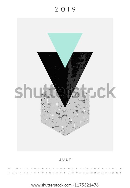Printable A4 Size June 2019 Calendar Stock Vector (Royalty Free ...