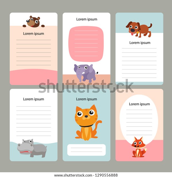Printable Animals Character Design Stock Vector (Royalty Free ...