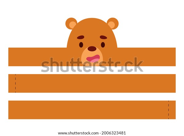 Printable Bear Paper Crown Diy Cut Stock Vector (Royalty Free ...
