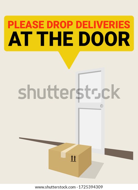 Printable Door Poster Drop Deliveries Door Stock Vector (Royalty Free ...