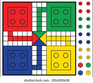 Printable Editable Ludo Board Pieces Stock Vector (Royalty Free ...