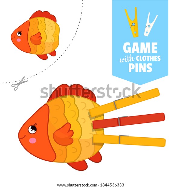Printable Educational Game Clothespins Activity Years Stock Vector ...