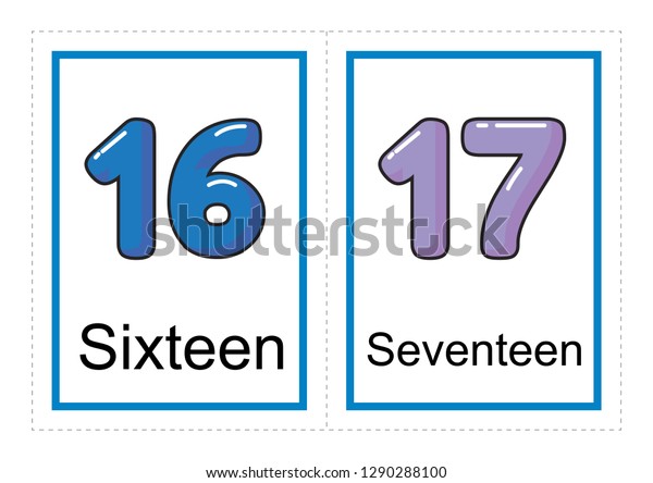 Printable Flash Card Collection Numbers Their Stock Vector (Royalty ...