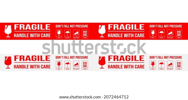 Printable Fragile Shipping Packages Label Stock Vector (Royalty Free ...