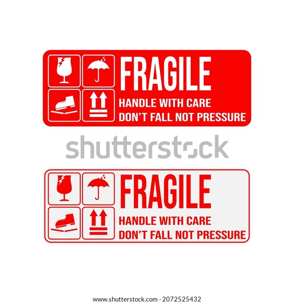 Printable Fragile Shipping Packages Label Stock Vector (Royalty Free ...