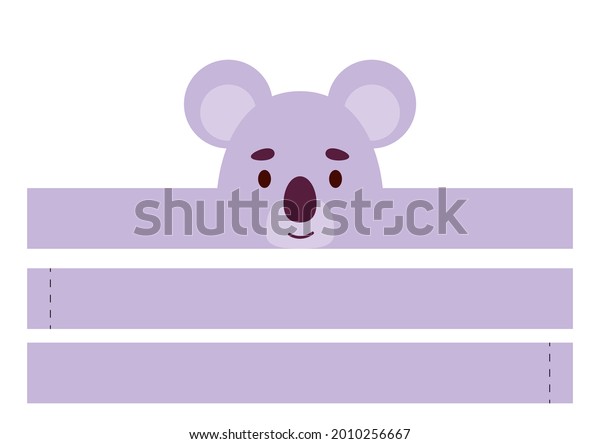 Printable Koala Paper Crown Diy Cut: стоковая векторная графика (без ...