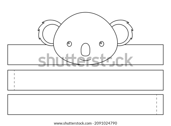 Printable Koala Paper Crown Diy Cut Stock Vector (Royalty Free ...