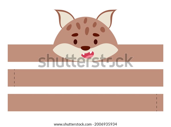 Printable Lynx Paper Crown Diy Cut Stock Vector (Royalty Free ...