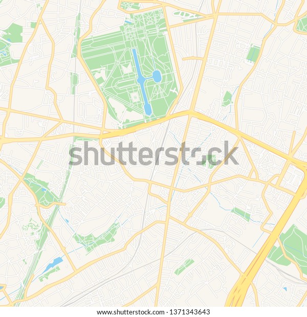 Printable Map Antony France Main Secondary: เวกเตอร์สต็อก (ปลอดค่า ...