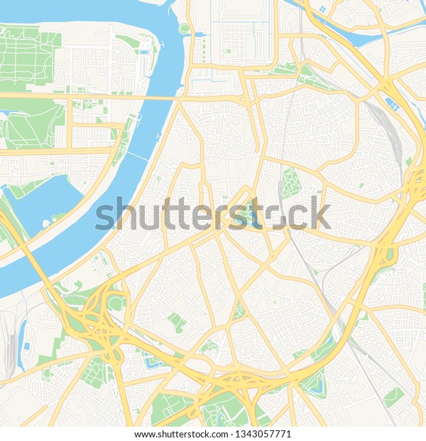 Printable map of Antwerp , Belgium with main and secondary roads and ...