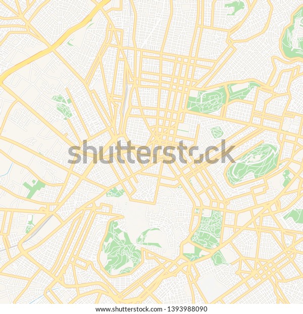 Printable Map Athens Greece Main Secondary Stock Vector (Royalty Free ...