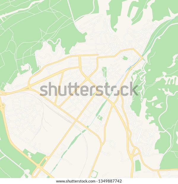 Printable Map Blagoevgrad Bulgaria Main Secondary Stock Vector (Royalty ...