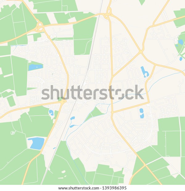 Printable Map Burgdorf Germany Main Secondary Stock Vector (Royalty ...