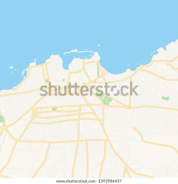 Printable Map Chania Greece Main Secondary Stock Vector (Royalty Free ...
