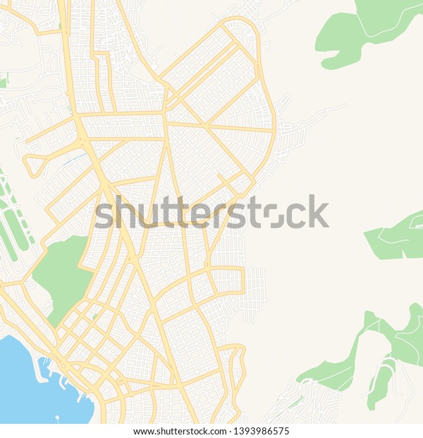 Printable Map Glyfada Greece Main Secondary Stock Vector (Royalty Free ...