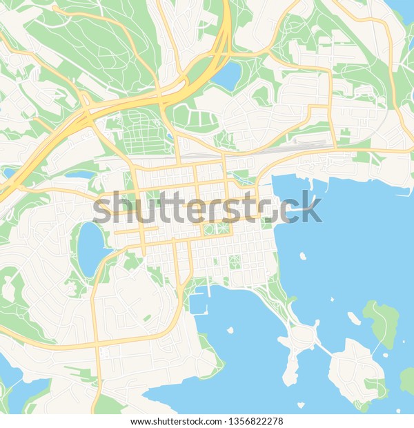 Printable Map Kuopio Finland Main Secondary Stock Vector (Royalty Free ...