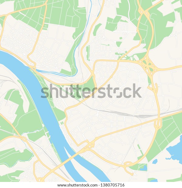 Printable Map Neuwied Germany Main Secondary Stock Vector (Royalty Free ...