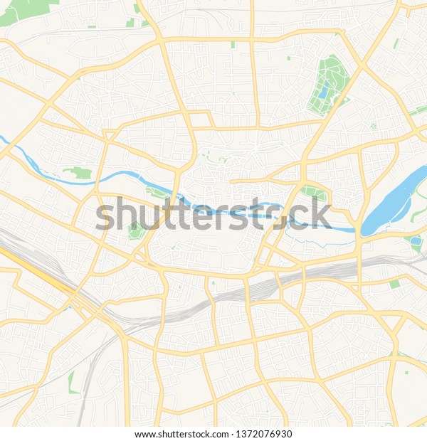 Printable Map Nurnberg Germany Main Secondary Stock Vector (Royalty ...