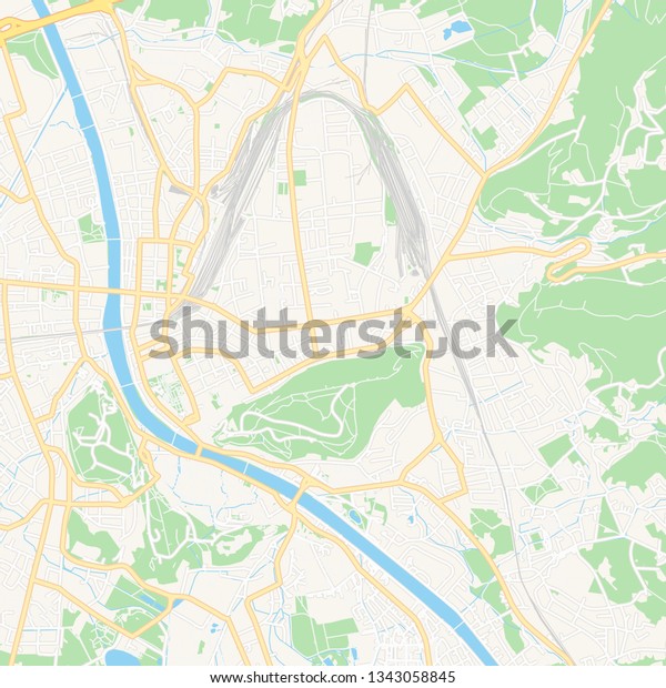 Printable Map Salzburg Austria Main Secondary Stock Vector (Royalty ...