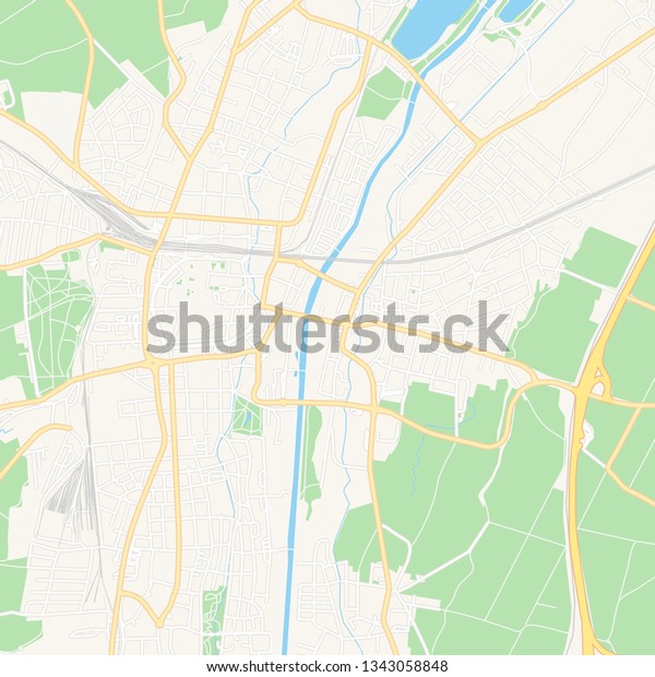 Printable Map Sankt Polten Austria Main Stock Vector (Royalty Free ...