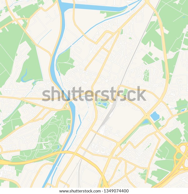 Printable Map Vilvoorde Belgium Main Secondary Stock Vector (Royalty ...