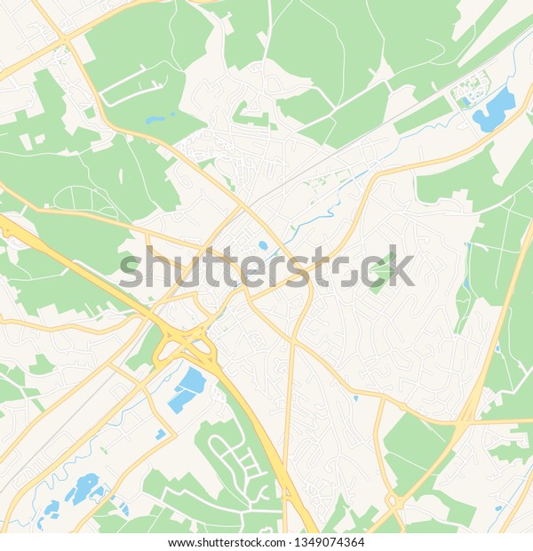 Printable Map Wavre Belgium Main Secondary Stock Vector (Royalty Free ...