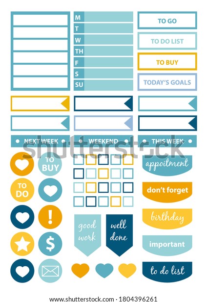 Printable Page Stickers A4 Size Digital Stock Vector (Royalty Free ...
