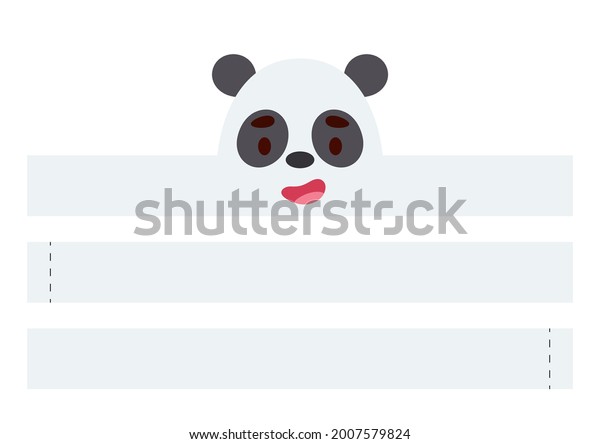 Printable Panda Paper Crown Diy Cut Stock Vector (Royalty Free ...