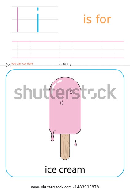 Printable Preschool Alphabet Drawing Stock Vector (Royalty Free) 1483995878