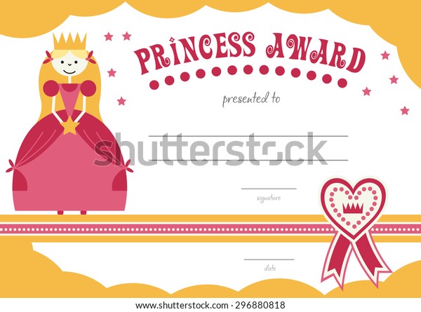 printable princess certificate has a pretty pink border with a princess ...